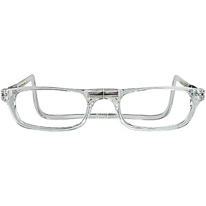Clic Magnetic Reading Glasses for Men or Women, Computer Readers, Original (S-M, Clear, 2.50 Magnification)