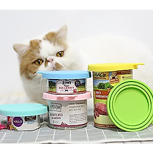 COMTIM Pet Food Can Covers 3 Pack Silicone Can Lids Caps for Dog Cat Wet Food,Universal Size Fit Most Standard Size Canned Dog and Cat Food