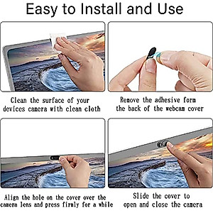 Camera Cover Slide, Webcam Cover Laptop Cover Slide, Ultra-Thin Webcam Cover Slide for Laptop, MacBook, PC, iPad Pro, Cell Phone, Tablet, Smartphone, Protect Your Privacy and Security