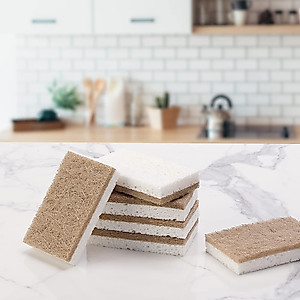 Natural Kitchen Sponge (6 Pack) for Cleaning Dish, Glass, Ceramic, Stove, Fruit, BBQ Rack, Kitchenware, Nature Made Multipurpose Sponges for Sustainable Living