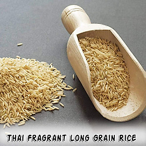 Golden Brown Jasmine Rice - Naturally Sourced Thai Fragrant Long Grain Gluten Free GMO free Vegan Kosher Halal Rice - 32OZ (2Lb)