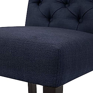 Amazon Brand – Stone & Beam Carson Tufted High-Back Upholstered Counter-Height Kitchen Stool, 41"H, Navy Blue