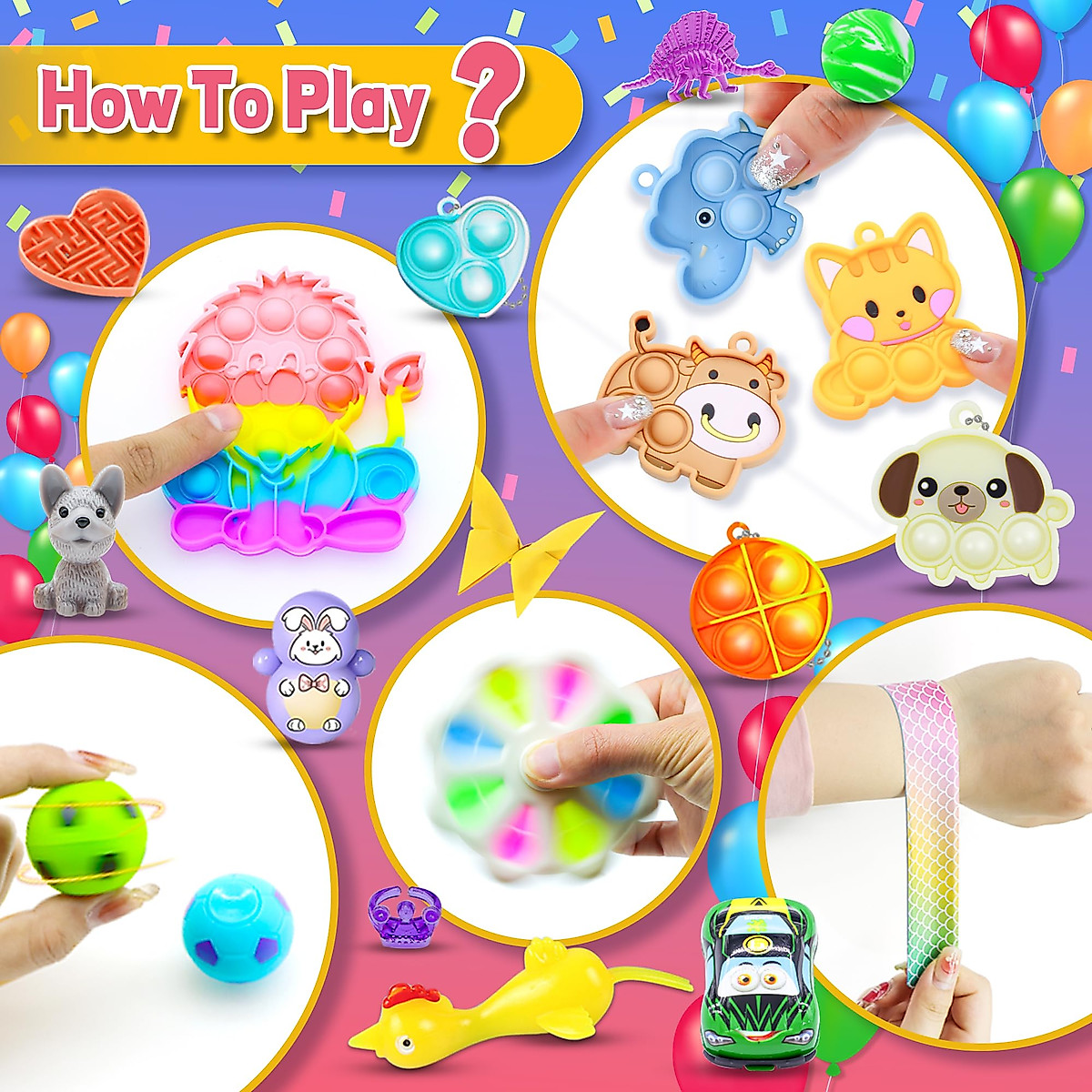 1000 Pcs Party Favors for Kids, Fidget Toys Pack, Easter Eggs Fillers Birthday Gift Toys Autism Sensory Goodie Bags Stuffers, Treasure Box Prizes Toys for Classroom