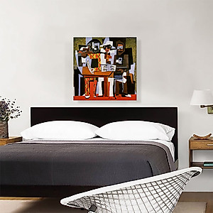 ARTCANVAS Three Musicians 1921 Canvas Art Print Stretched Framed Painting Picture Poster Giclee Wall Decor by Pablo Picasso - 26" x 26" (0.75" Deep)