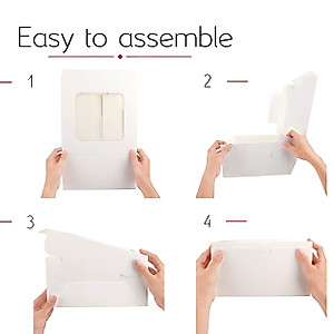 BELMAKS 10 Inch Cake Box Set – Disposable Cake Containers with Lids and Red Ribbons Bakery Boxes with Window Tall Cake Boxes 10 Inch and 10 Inch Cake Drum Paper Box for Cake with Ribbon and Cake Board