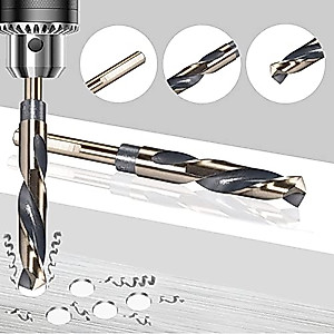 TA-VIGOR 20mm Reduced Shank Twist Drill Bits with 10mm Shank- Perfect for Drilling Steel,Copper,Aluminum Alloy-Made of High Speed Steel 4341