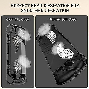 2 Pack TPU Transparent Case and Silicone Case for ASUS ROG Ally Handheld, ROG Ally Accessories Protective Cover and Joystick Protector