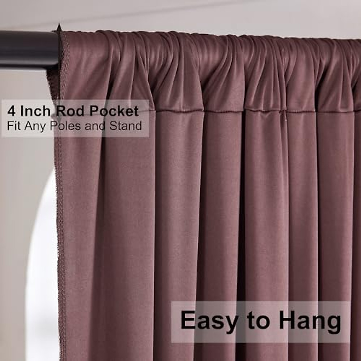 30ft×8ft Wrinkle Free Brown Backdrop Curtain for Parties, 6 Panels 5×8ft Soft Silky Polyester Umber Photo Backdrop Drapes forTeddy Bear Bee Birthday Party Baby Shower Wedding Photography