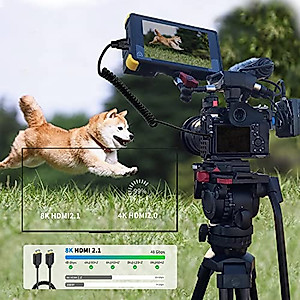 Dutttek 8K Mini HDMI to Mini HDMI Coiled Cable, 48Gbps Mini HDMI 2.1 Cable, Extreme Slim/Thin Mini hdmi Male to Male Coiled Cable, for TV Box or Disk Player 1.2M