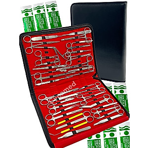 157 Pcs Advanced Dissection SET For Anatomy & Biology Students With 1 SCISSORS ! FORCEPS ! HEMOSTAT-! Blades - Case - Lab Veterinary Botany Stainless Steel Set For Frogs Animals etc