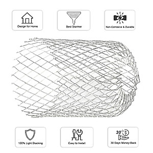 Lainrrew 3 Pcs Gutter Guard 3 Inch Flexible Aluminum Filter Strainer Rain Gutters Strainer Downspout Guard Protection Net Cover Stop Blockage from Leaves & Debris (Style 1)