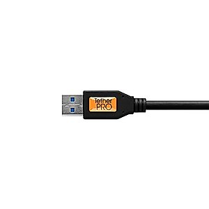 Tether Tools TetherPro USB 3.0 USB-C Cable | for Fast Transfer and Connection Between Camera and Computer | Non-Reflective Black | 15 Feet (4.6 m)