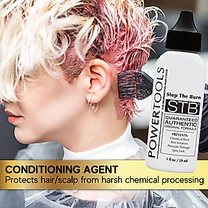 POWERTOOLS STB, The Original Stop The Burn 2 oz | Mix Directly Into Hair Color Formula To Lessen Scalp Irritation From Hair Color
