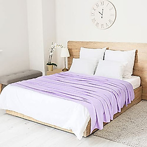 PiccoCasa Cooling Blanket All Seasons Breathable for Hot Sleepers, Soft and Lightweight for Bed, Sofa Thin Blanket Summer Keep Cool Full 79"x90" Lavender