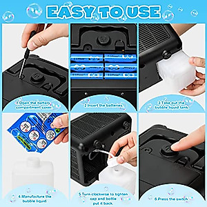 Bloranda Automatic Bubble Machine Upgrade Bubble Blower with 12000+ Bubbles Per Minute Bubble with independently Switched Battery Operated Bubble Toys for Outdoor Toys for Parties, Birthday, Wedding