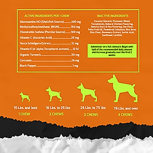 PointPet Advanced Glucosamine Hip and Joint Supplement for Dogs, 90 Count - Soft Chews - Dog Joint Health Chews - Chews with Chondroitin Turmeric, Omega 3