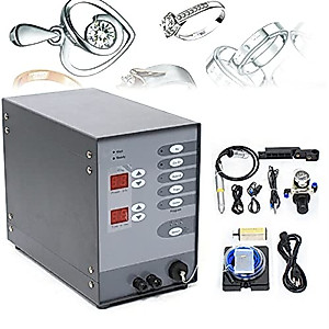 CNCEST 16.1 * 12 * 10.2inch Automatic CNC Spot Welder 110V/100W，Automatic Pulse Argon CNC Spot Welding Machine 600A Jewelry Welder Repair Tool，For Pure Gold Welding/Jewelry Repair Welding
