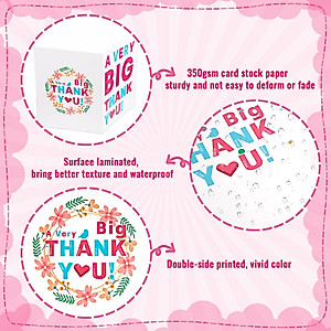 Giant Thank You Card with Envelope, 14 x 22 Inch Very Big Thank You Jumbo Greeting Card, Oversize Group Team Card Jumbo Message Greeting Cards for Wedding Graduation Baby Shower Party Gift (modern)