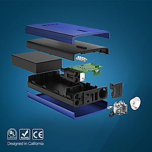 Type S 1000A 12V 6.0L Jump Starter Power Bank with Dual USB Charging and 8,000 mAh Power Bank - Blue