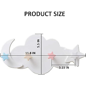 BOSGAS Adhesive Wall Hook for Kids Room,Decorative Wall Mounted Hooks Rack for Hanging Hair Clips,Headwear, Wallets,Hats,and Towels,Kids Coat Hook Rack for Boys and Girls,Easy to Use