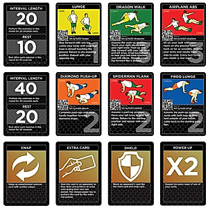 Stack 52 HIIT Interval Workout Game. Designed by Military Fitness Expert. Video Instructions Included. Bodyweight Exercises, No Equipment Needed. Fun and Motivating Training Program.