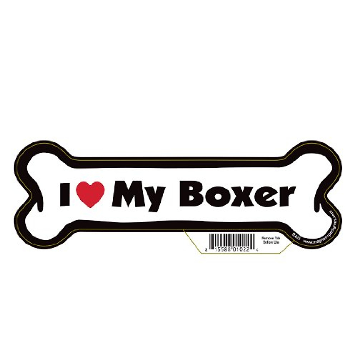 7" Dog Bone Magnet - Works Great on Cars, Refrigerators, Mailboxes and More (I Love My Boxer)