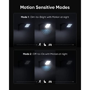 JACKYLED Solar Security Light with Motion Sensor, 1000 Lumen 48 LED, IP65 Waterproof, 3 Modes, Auto On/Off, Separate Solar Panel, Solar Dusk to Dawn Flood Lights for Outdoor Wall, Porch, Barn, Garage