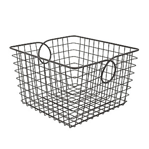 Spectrum Teardrop Wire Large Basket (Industrial Gray) - Storage Bin & Décor for Bathroom, Closet, Pantry, Under Sink, Toy, Shelf, Kitchen, & Nursery Organization