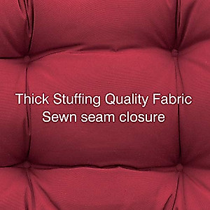 QILLOWAY Outdoor Seat/Back Chair Cushion Tufted Pillow, Spring/Summer Seasonal Replacement Cushions - Set of 2 (Red)