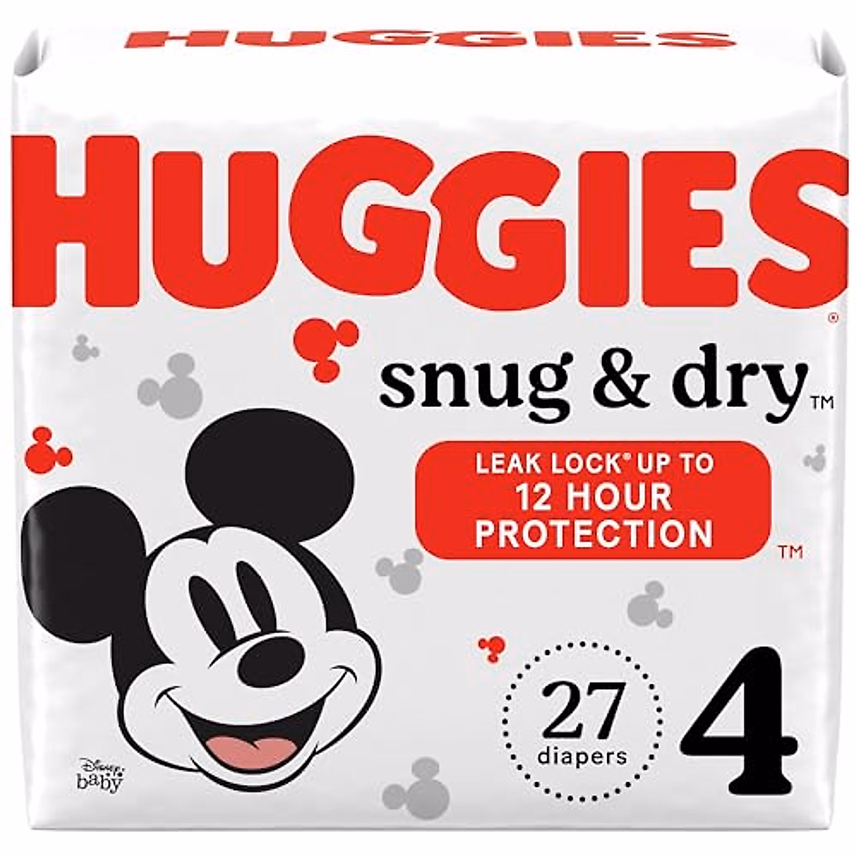 Huggies Size 4 Diapers, Snug & Dry Baby Diapers, Size 4 (22-37 lbs), 27 Count