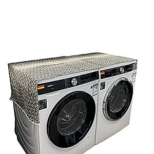 Anti-Slip Washer And Dryer Top Covers, Fridge Dust Cover, Washing Machine Top Cover Front Load, With 6 Storage Bags (79 x 22 Inches)