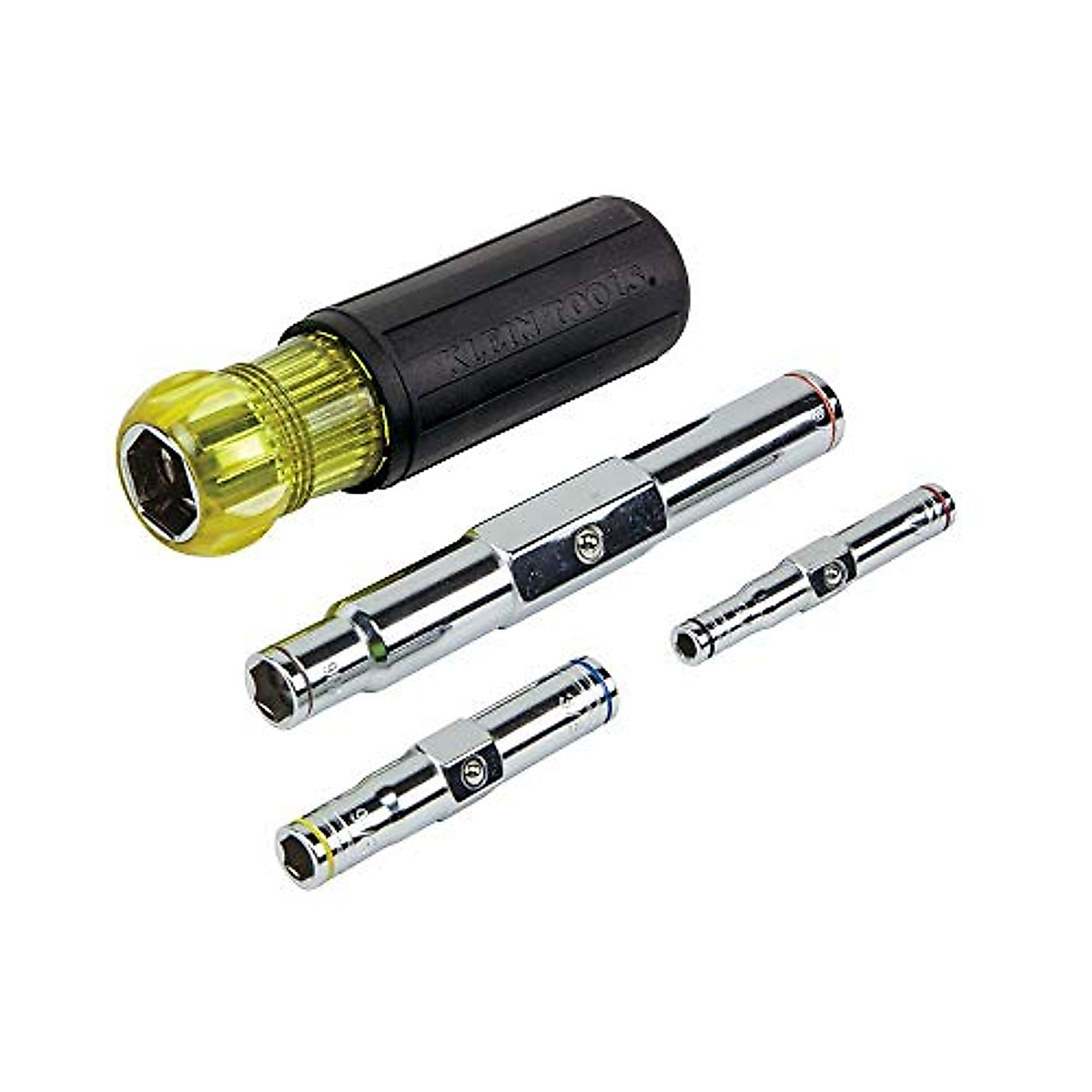 Klein Tools 32800 Nut Driver, 6-in-1 NutDriver Set, SAE Standard Six Point Hex Sizes with Heavy Duty Hollow Shaft