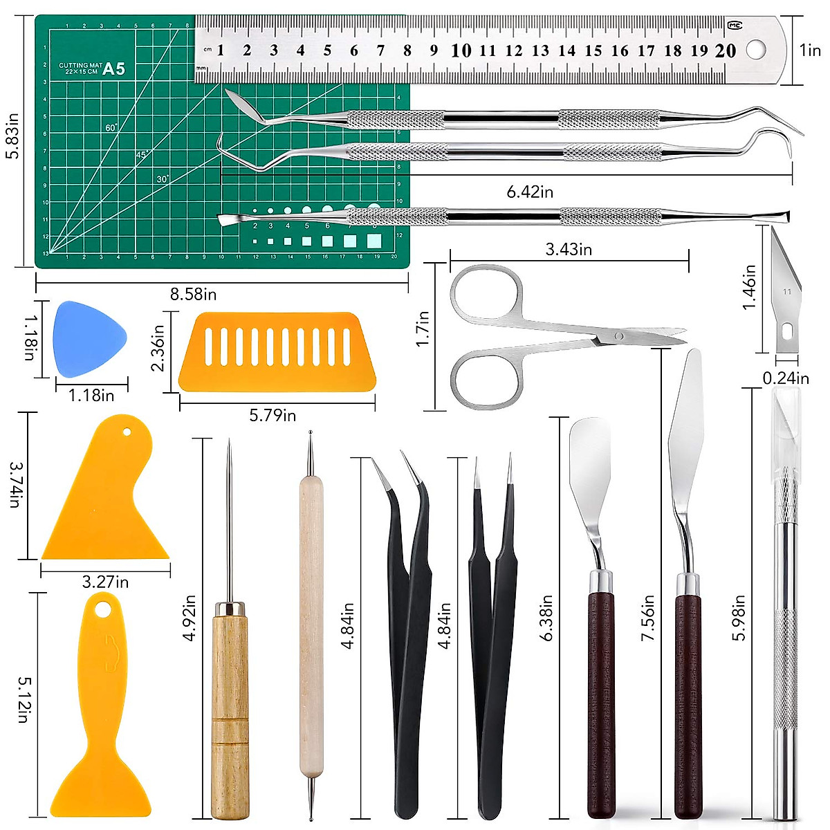 28 PCS Precision Craft Tools Set Vinyl Weeding Tools Kit for Weeding Vinyl, DIY Art Work Cutting, Hobby, Scrapbook