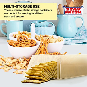 Stay Fresh Cracker Container Set – Kitchen Discovery – Round and Square Sizes for No-Crush Saltine, Cracker, and Cookie Storage – Retains Just-Opened Crispness and Flavor