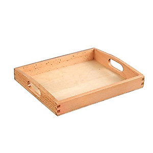 Side Cut Handle Tray Wooden Trays with Handles Wooden Crafting Trays Baby Tray for Serving Organizing DIY Decor and Montessori Activity Wooden Tray