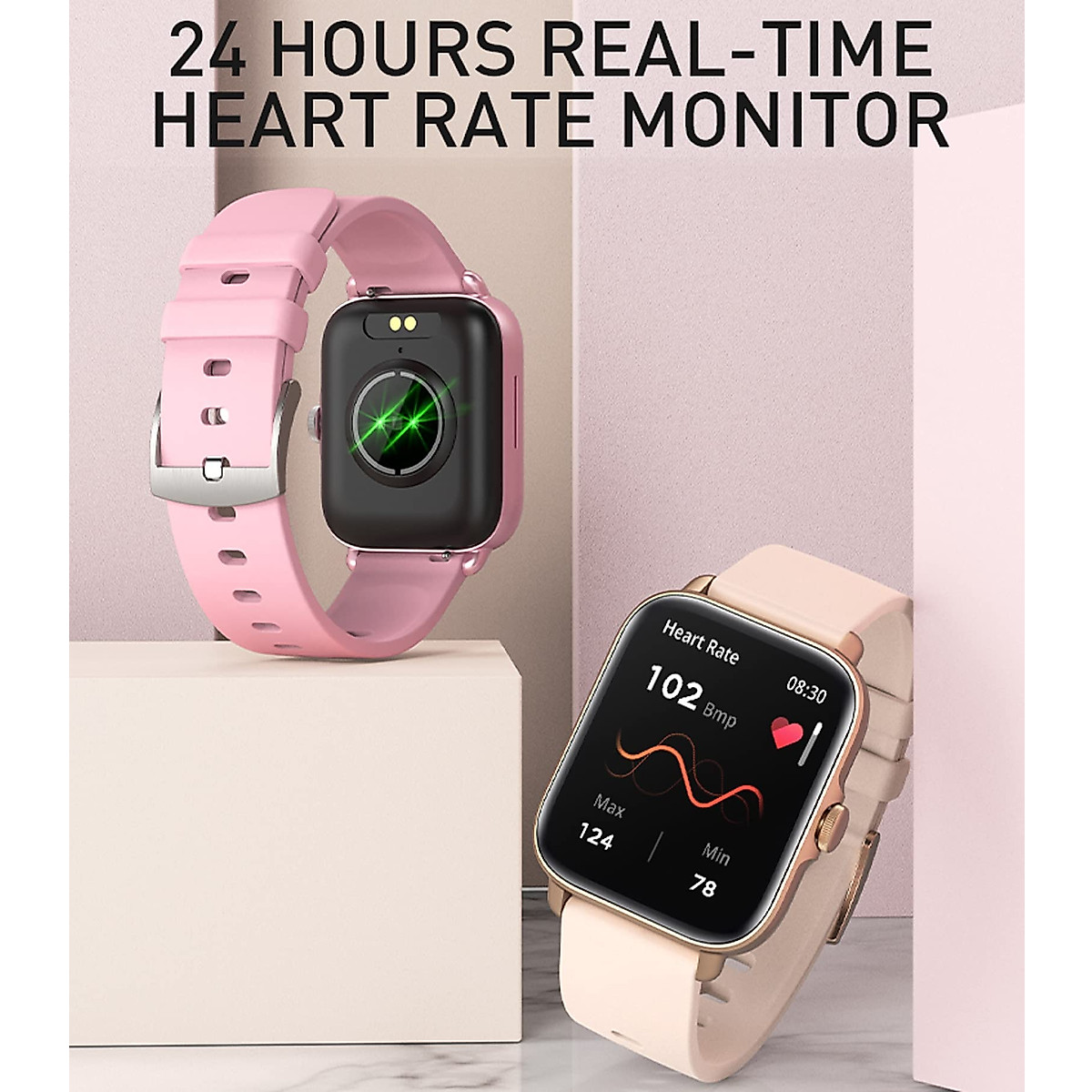 Smart Watch for Text and Call (Make/Answer Call) Smart Watch for iPhone Compatible Android Phones Fitness Tracker Pedometer Step Counter Sport Bluetooth Call Watch Phone Watches