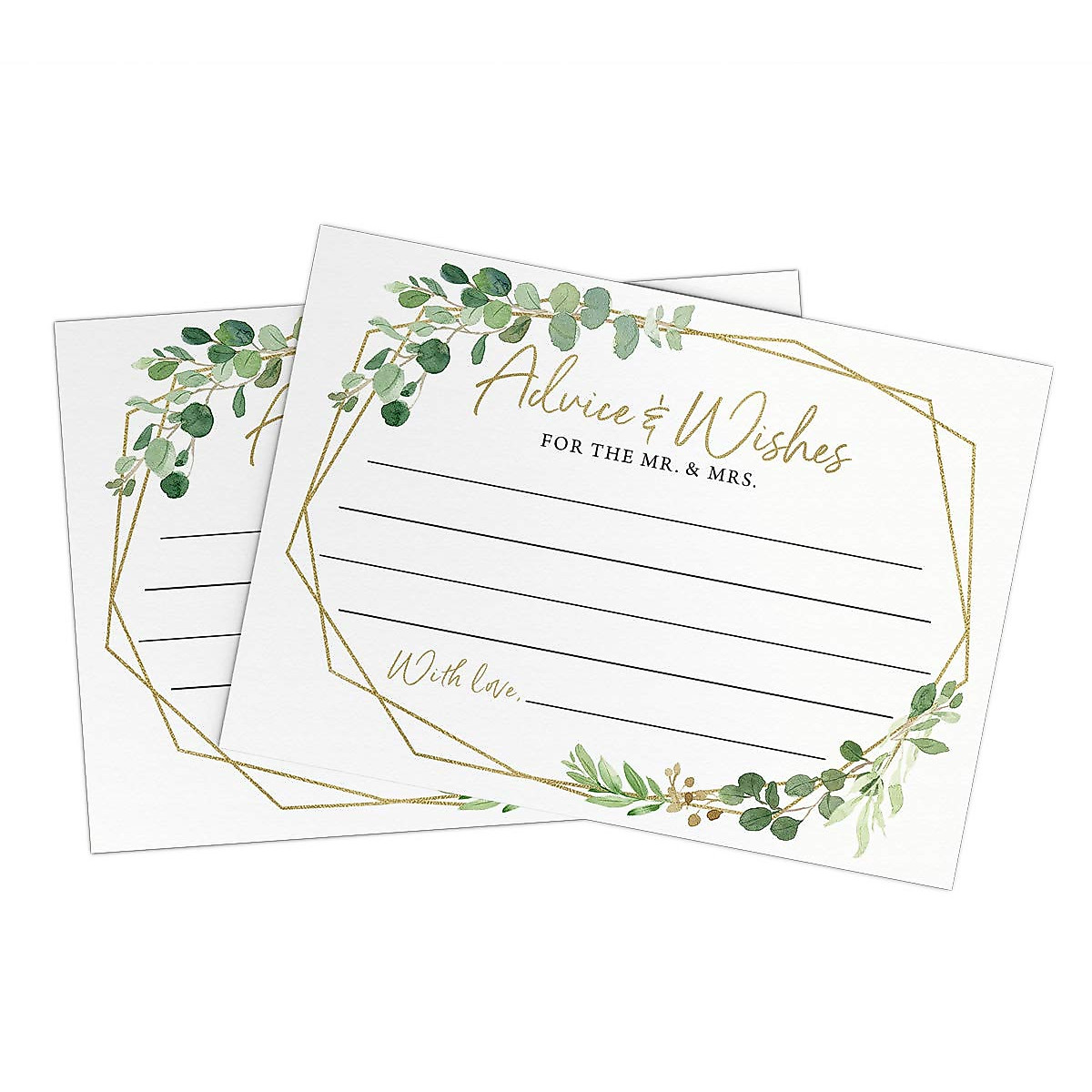 Printed Party Bridal Shower Game Set – 5 Fun Games and Activities for 50 Guests, Includes Bingo, Trivia, and Advice Cards, Botanical Greenery Wedding Shower Games