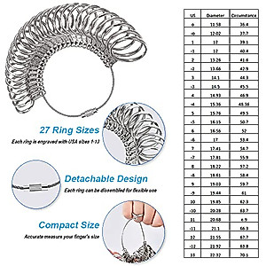 Ring Mandrel, IKOCO Ring Sizer Measuring Tool Steel Ring Size Adjusters for Loose Rings Measure Repair