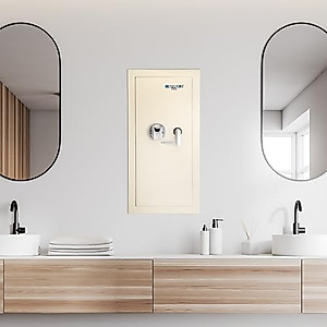 Barska Biometric Fingerprint Digital Security Hidden In Wall Safe Between Standard Wall Studs 0.83 Cu Ft - Left Opening