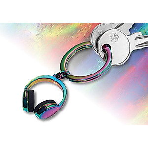 Troika HEADPHONE – KR17-07/MC – Keyring – Rainbow colour design – cast metal, silicone – iridescent original