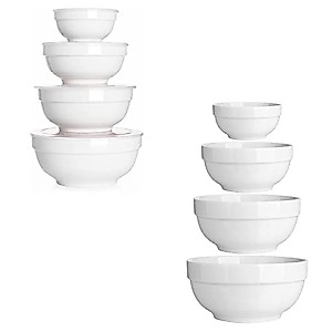 DOWAN Bundle Porcelain Serving Bowls, 64/42/22/12 Ounce