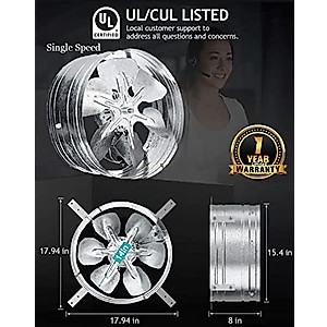 iLiving ILG8G14-12T Newest Automatic Gable Mount Attic Ventilator Fan with Adjustable Thermostat, 3.10 Amp, 1220 CFM, Single-Speed