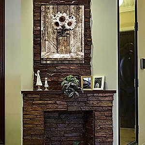 Farmhouse Wall Decor Canvas Wall Art Rustic Floral Country Sunflower 16"x24" Home Decor for Bedroom LivingRoom Rustic Decor Artwork Poster (Unframed)