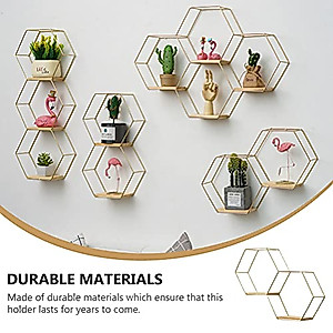 Garneck Hexagonal Floating Shelves Wall Mounted Farmhouse Storage Shelves for Bedroom Living Room Bathroom Kitchen Office Wall Organizer