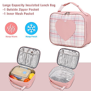 ACESAK Backpack for Girls - Bookbag Backpacks Schoolbag for Girls Kids Teen Women Casual Travel Daypacks - School Bag Elementary Middle School College Cute Backpack with Lunch Box (Pink)