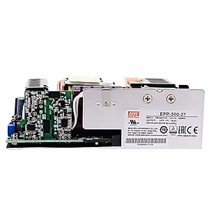 TorqCali EPP-500-27 500W 27V 18.5A Open Frame Power Supply, 80-264VAC, High Efficiency, 5x3 Compact Design, Reliable for Industrial Automation, Robotics, and More