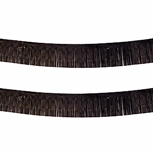 Blukey Black Parade Float Foil Fringe Skirting Decorations- Pack of 2 - Each 10 Feet by 15 Inch, Metallic Tinsel Drapes Garland Party Supplies for Bridal Shower, Bachelorette, Easter Day, Halloween