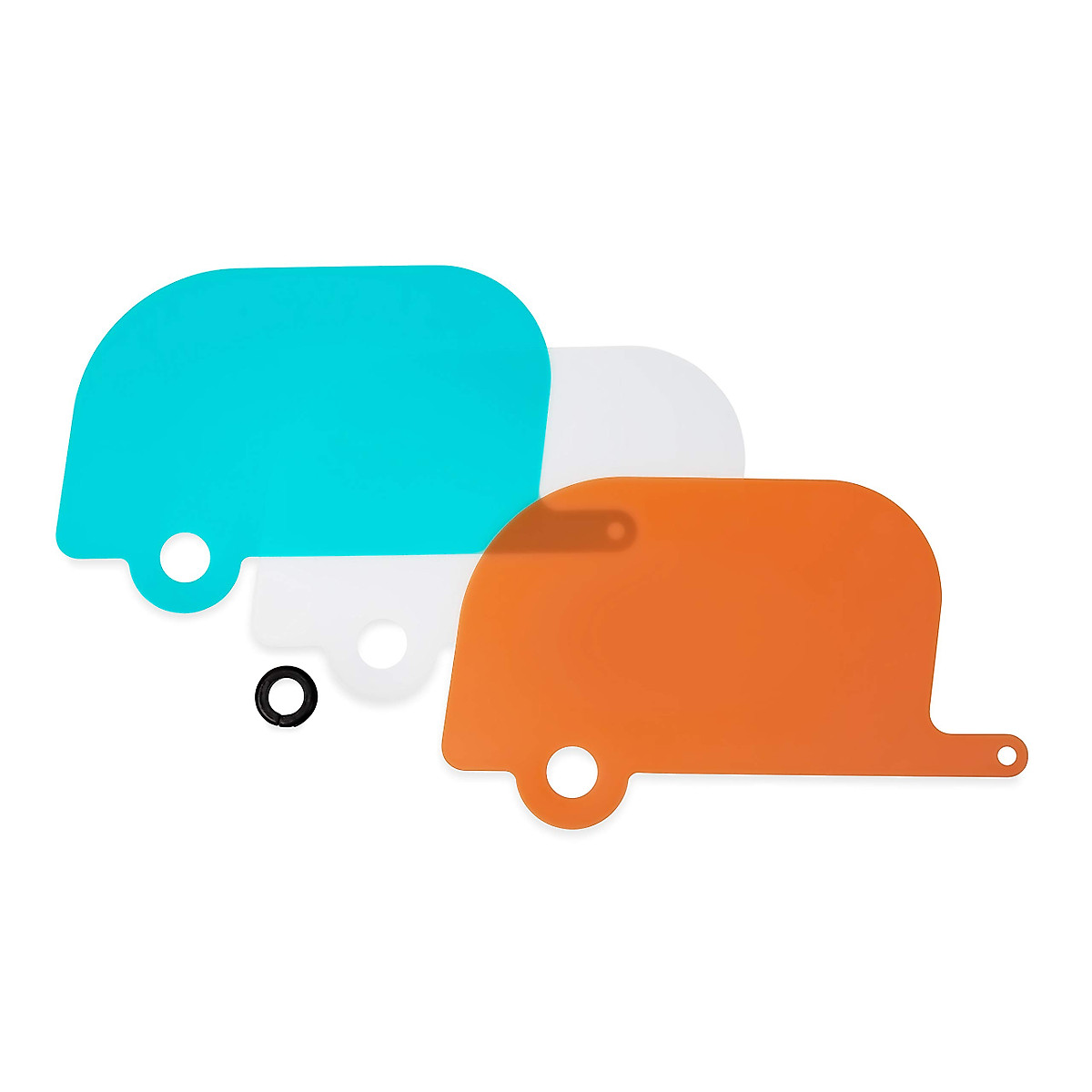 Camco Life is Better at The Campsite Flexible RV Shaped Cutting Mat Set - Prevents Food Cross Contamination with (3) Color Coded Cutting Mats - Dishwasher Safe (43771)