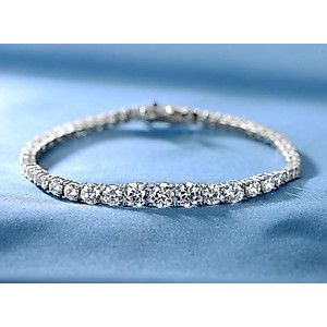 Gemsme 18K White Gold Plated Graduated Round Cubic Zirconia Tennis Necklace/Bracelet/Earrings Sets Pack of 3