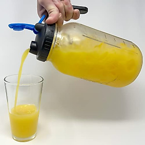 Mason Jar 64 oz Pitcher Half Gallon Pitcher with Wide Mouth Aesthetic Glass Pitcher With Lid and band Cold Brew Pitcher For Tea, Juices, Coffee, Lemonade – Pack Of 2